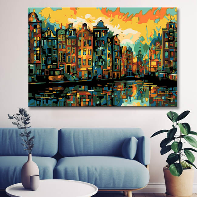 Amsterdam Stadtlandschaft Holland Malen nach Zahlen Amsterdam Stadtlandschaft Holland Malen nach Zahlen